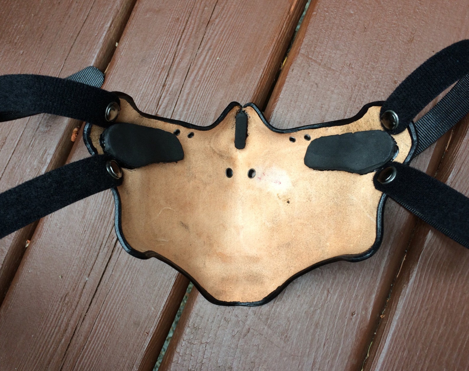 Leather Oni Kabuki Half Mask: Biker Motorcycle Bug Guard - Etsy UK