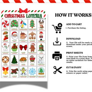 Christmas Loteria| 50 Boards/54 Card Deck| Spanish & English| Loteria ...