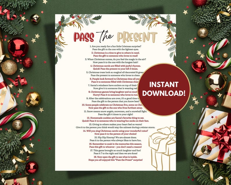 Christmas Pass the Present Game | Christmas Party Game | Christmas ...