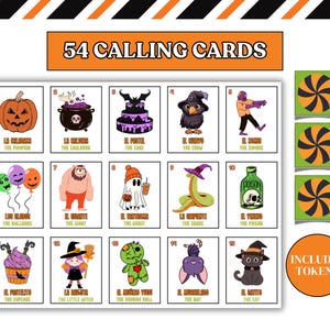Halloween Lotería Game Bilingual Spanish & English 50 Boards 54 Card ...
