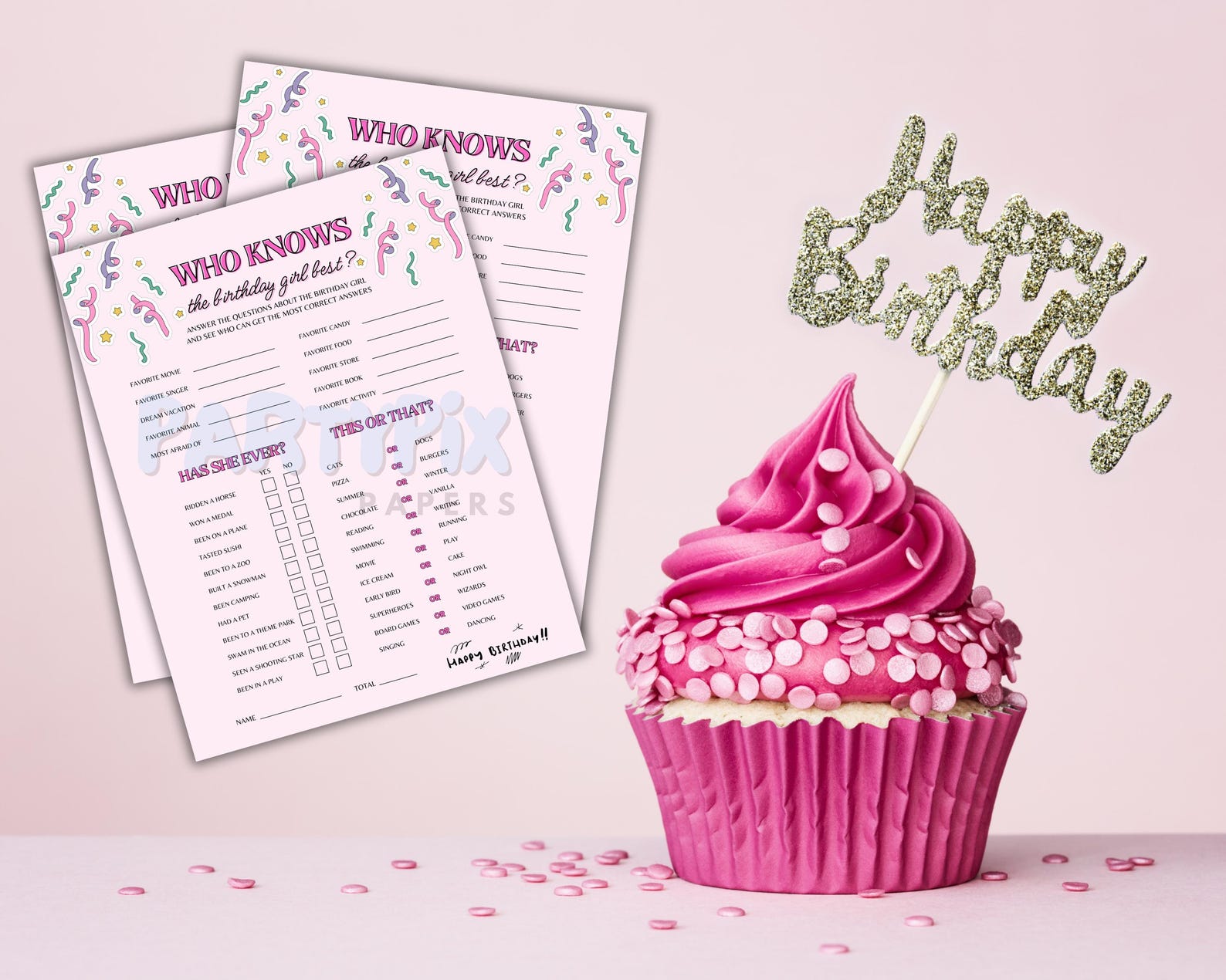 Editable Who Knows the Birthday Girl Best Canva Printable Birthday ...