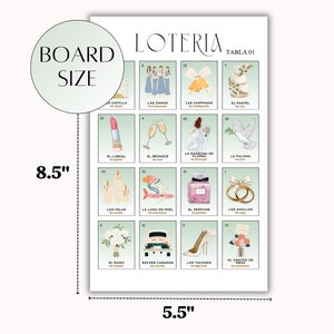 Bridal Shower Loteria Game | Spanish & English | 50 Boards, 54 Card ...