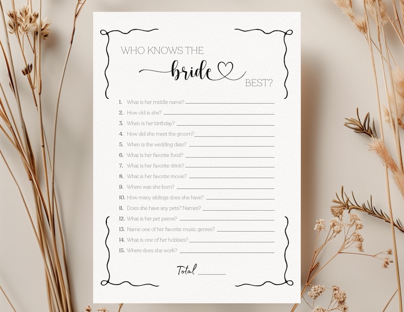 Who Knows the Bride the Most? How Well Do You Know the Bride? Who Knows ...