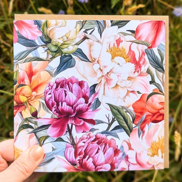 Peony Card - Etsy UK