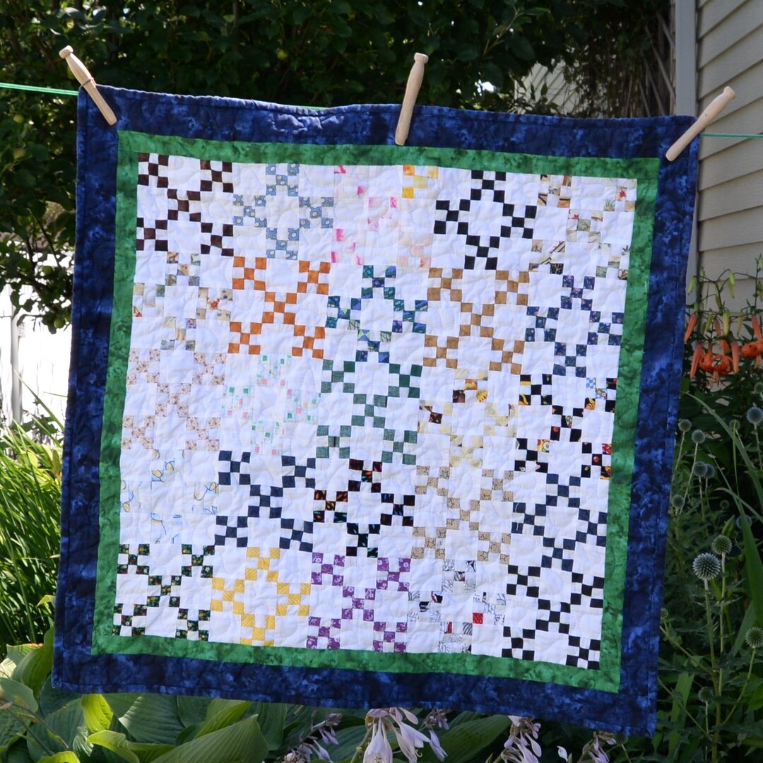 Scrappy Mini Nine Patch Mini Quilt One of A Kind OAK - Etsy