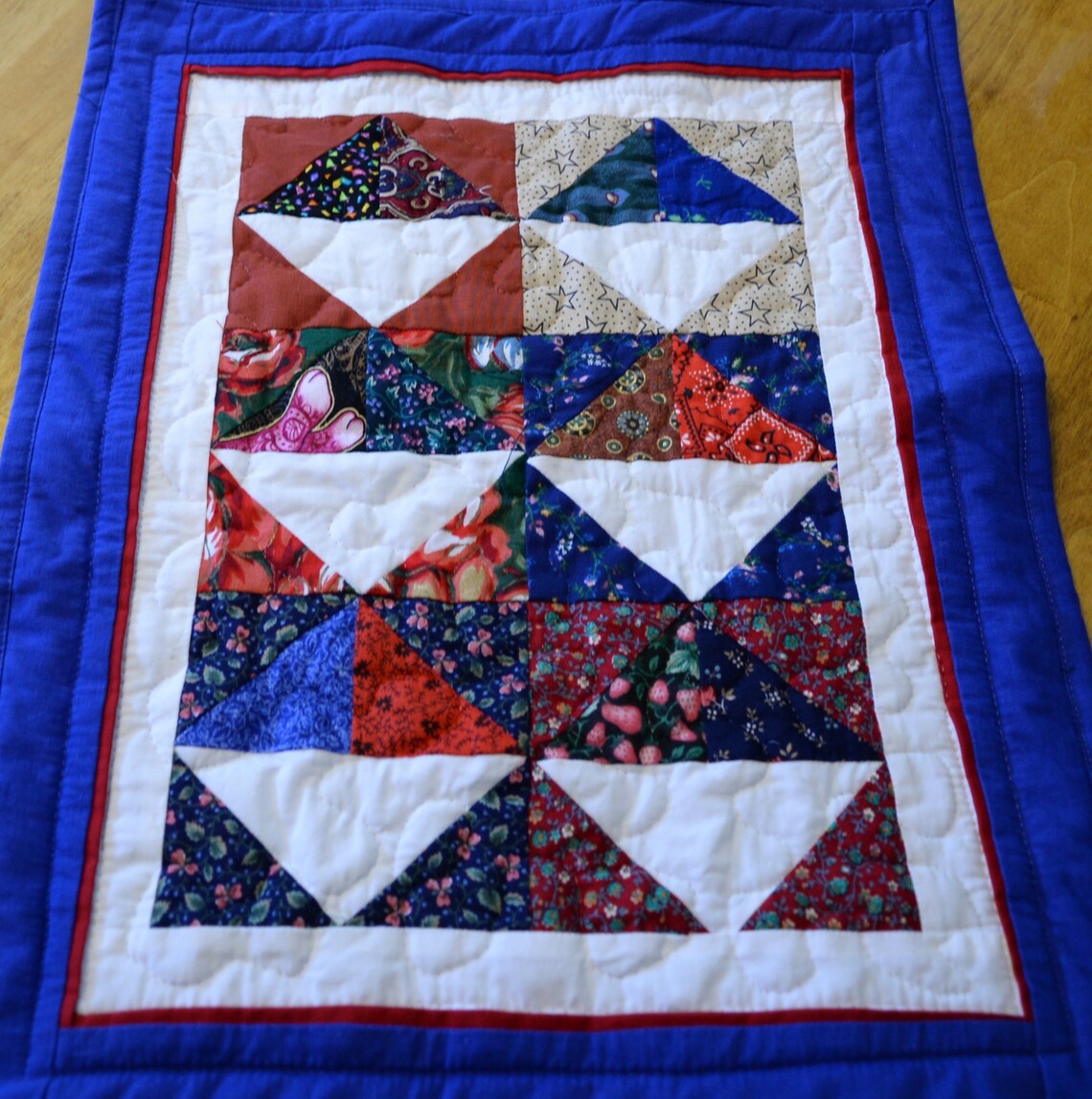 Mini Quilt or Mug Rug Table Mat Scrappy Triangles - Etsy