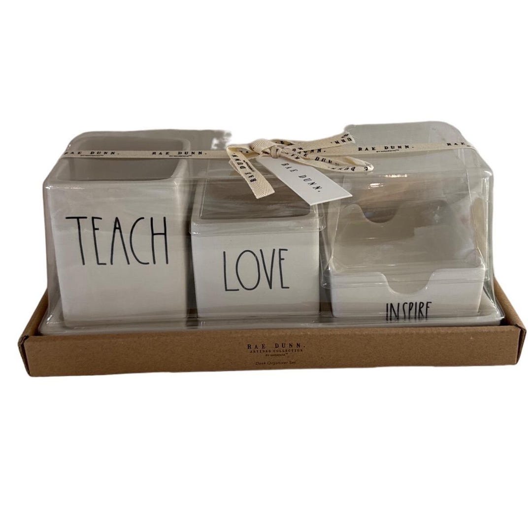 Rae Dunn Desk Organizer Set Teach Love Inspire Gift Set Teacher Gift - Etsy