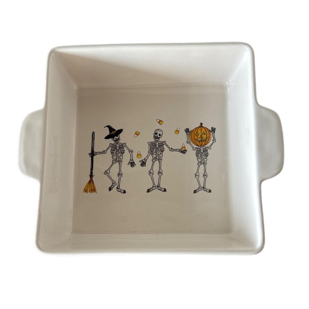 Rae Dunn Skeleton Casserole Dish Halloween Home Decor Party New - Etsy