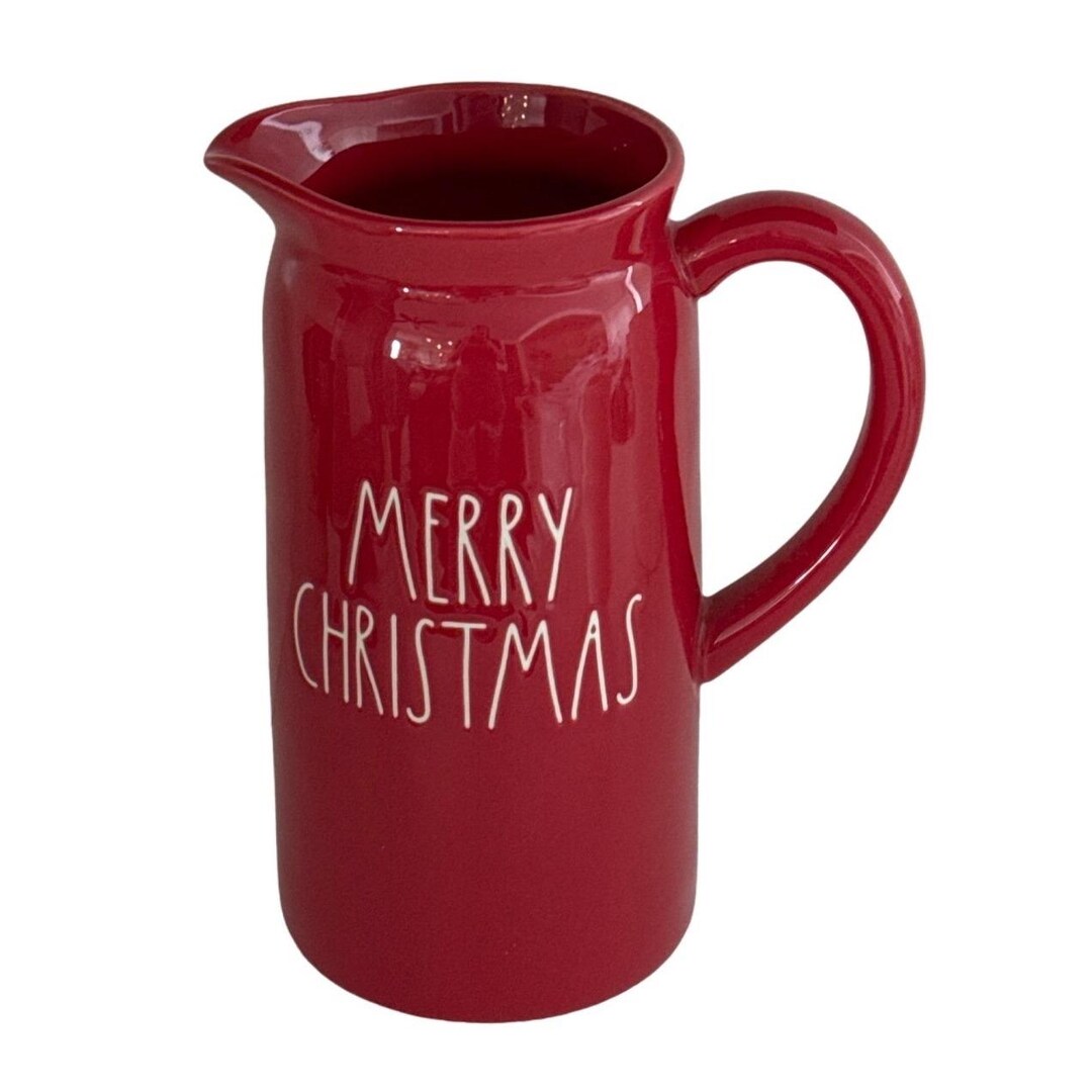 Rae Dunn Merry Christmas Red Pitcher Holiday Home Decor Gift New - Etsy