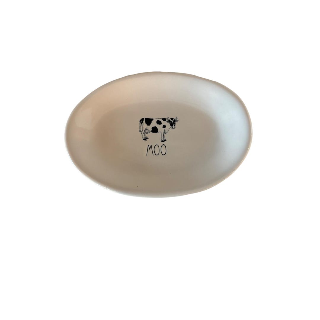 Rae Dunn Moo Cow Oval Plate Farmhouse Home Decor New - Etsy