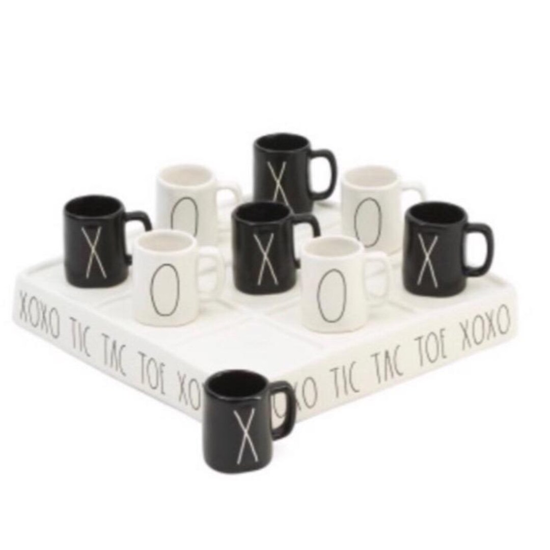 Rae Dunn Tic Tac Toe Mug Set Gift Game Farmhouse Home Decor New - Etsy