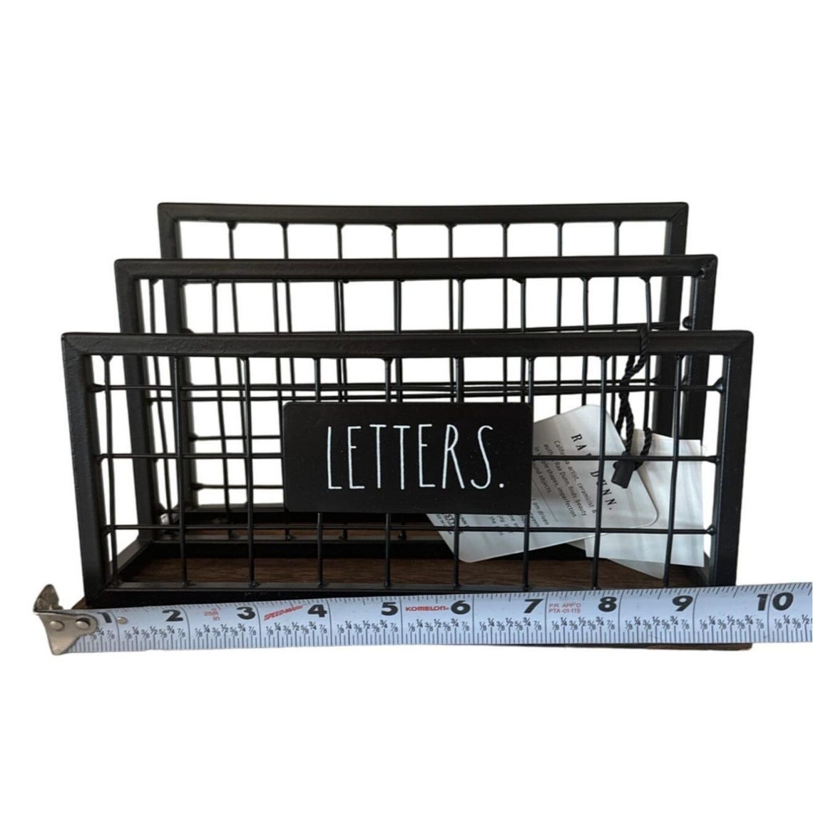 Rae Dunn Desktop 2 Compartment LETTERS Mail Holder Metal & Wood Office ...