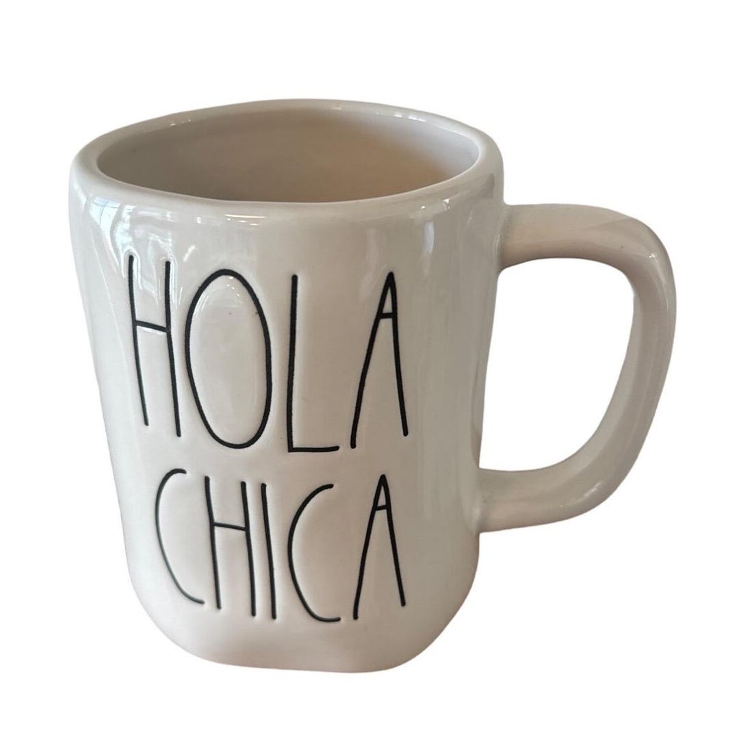 Rae Dunn Hola Chica Ceramic Mug Large Coffee Cup Minimalist Design ...