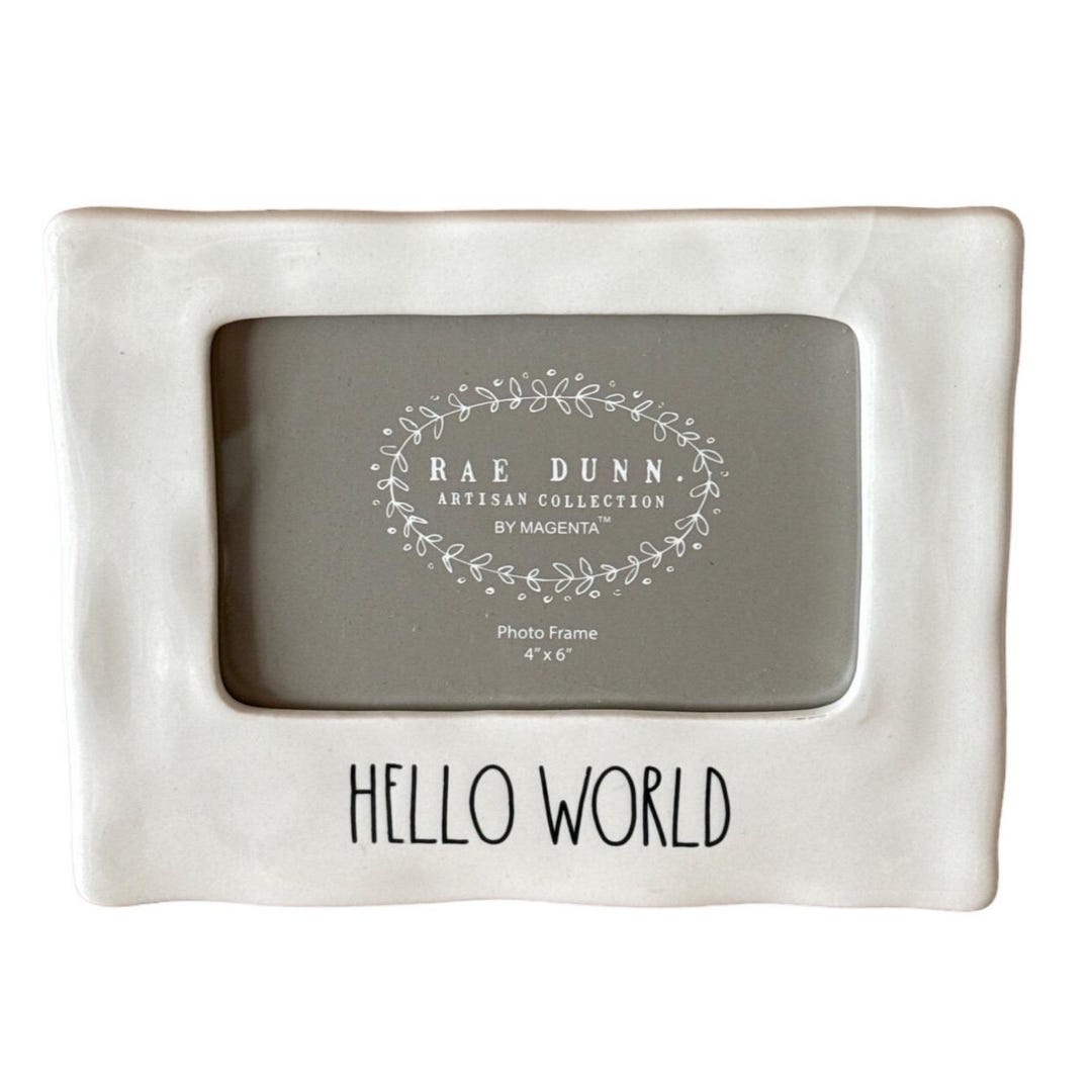 Rae Dunn Babys Room Nursery Picture Frame Photo Home Decor Hello World ...