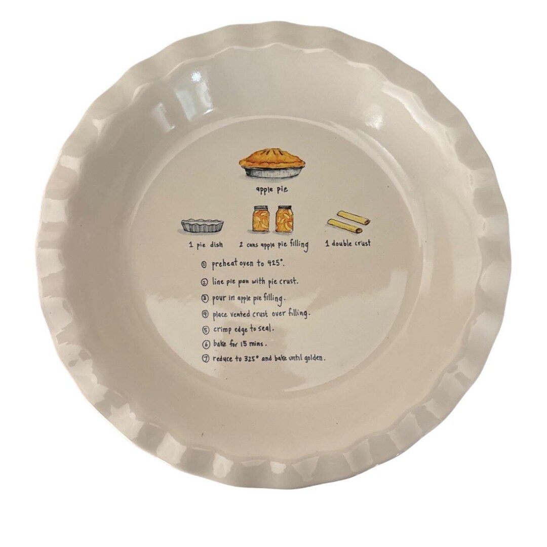 Rae Dunn Apple Pie Recipe Pie Plate Thanksgiving Dish Farmhouse Kitchen ...
