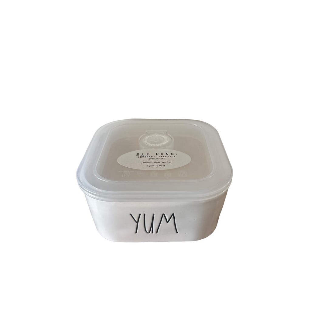 Rae Dunn Ceramic Bowl With Lid Kitchen Food Storage Leftovers Lunch Box ...