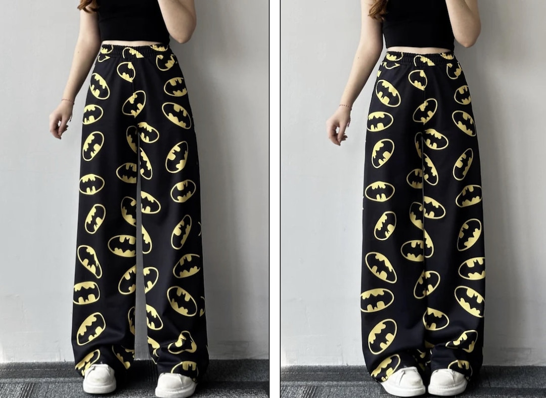 Batman Symbol Y2K Wide Leg Pajama Wide Leg Sweatpants Hero Wear ...