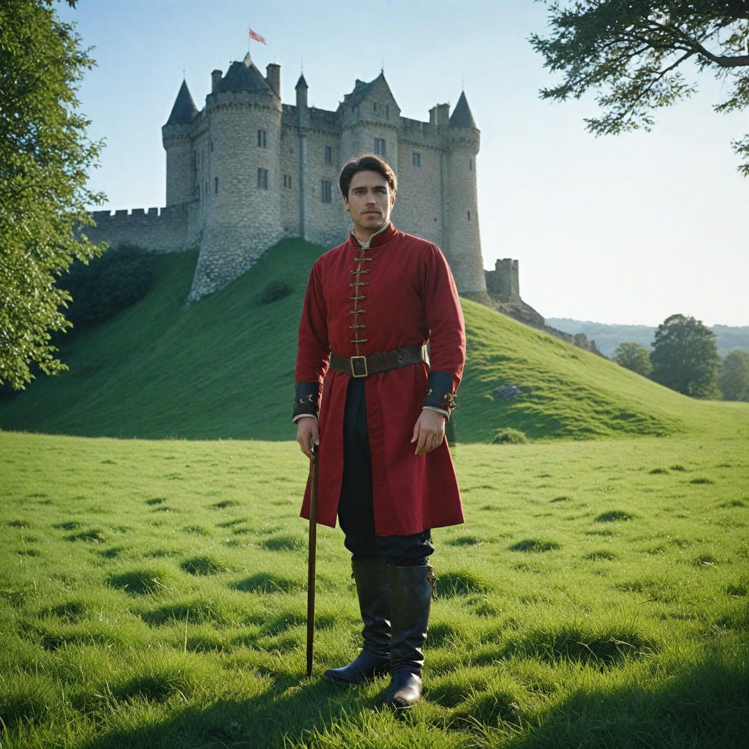 Medieval Nobleman Tunic | Renaissance Fair Costume | Regal Red Long ...