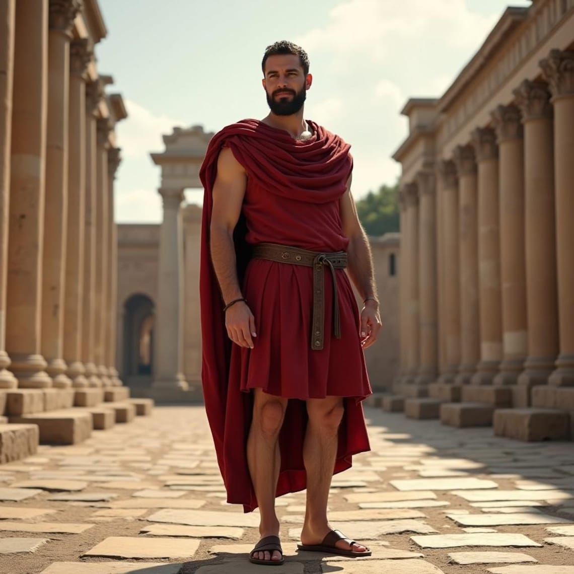 Roman Warrior Costume for Men | Gladiator Tunic With Belt and Cape ...