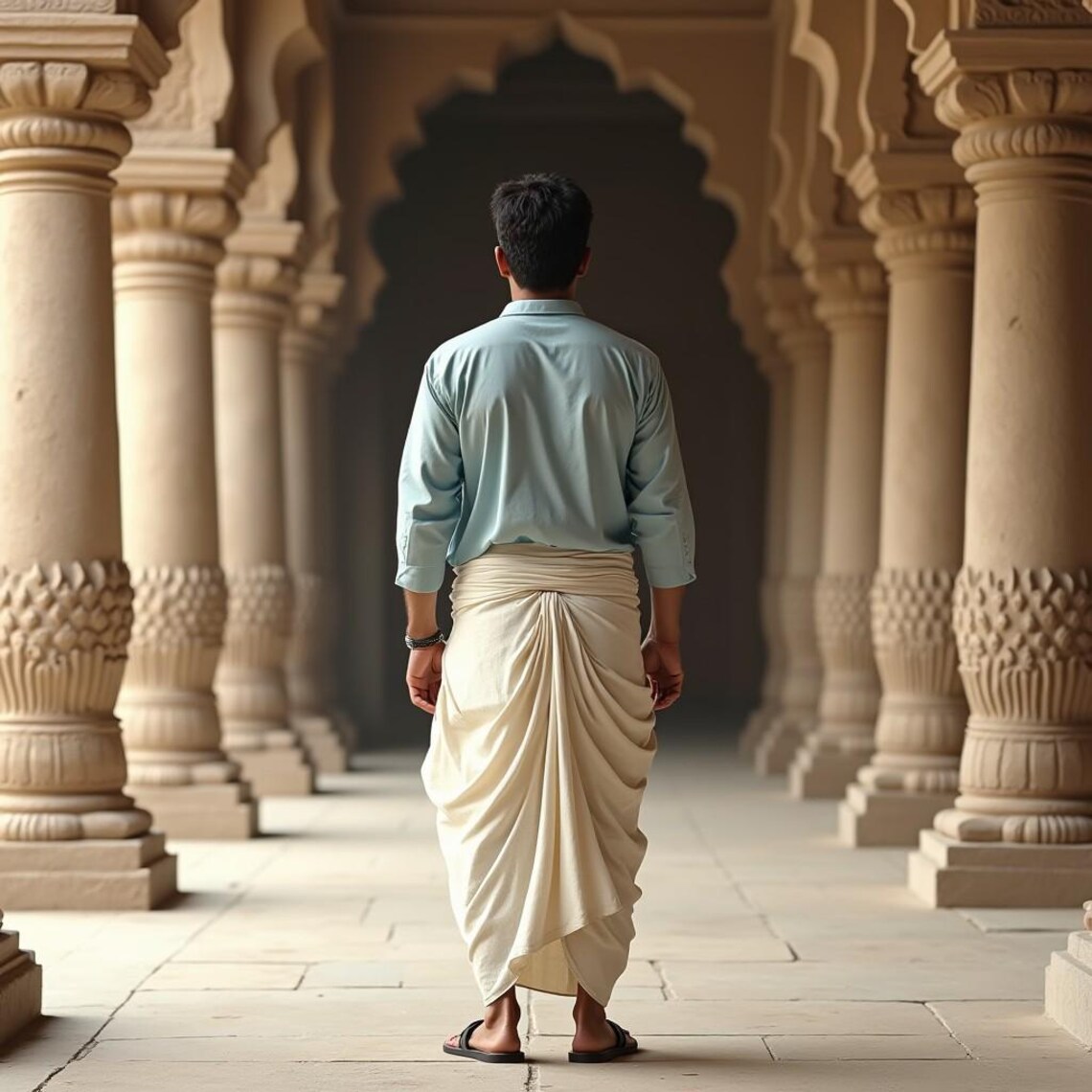 Traditional Indian Dhoti Outfit | Men's Ethnic Attire | Classic Draped ...