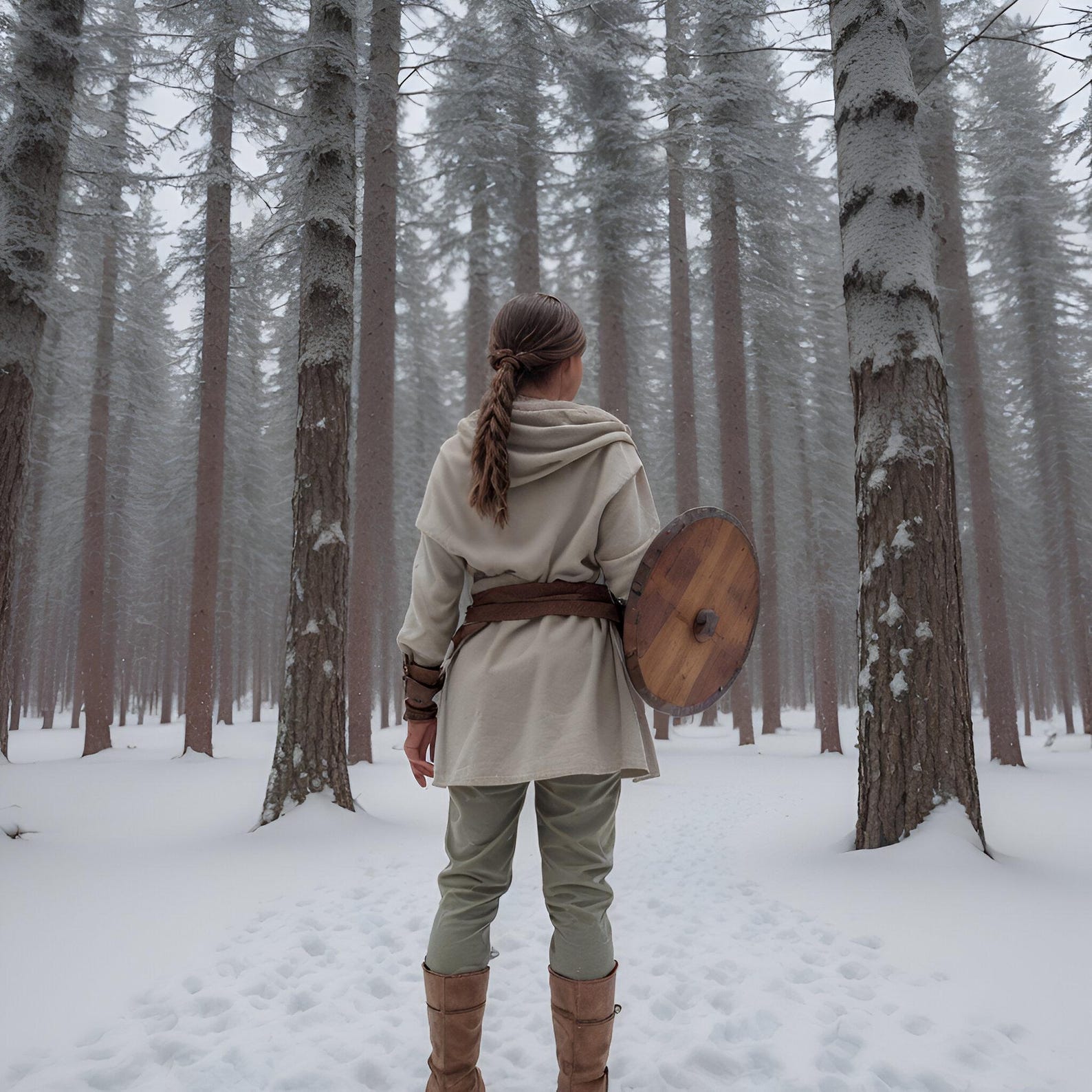 Winter Wonderland Medieval Robe Women's Snowy Forest Cosplay Costume ...