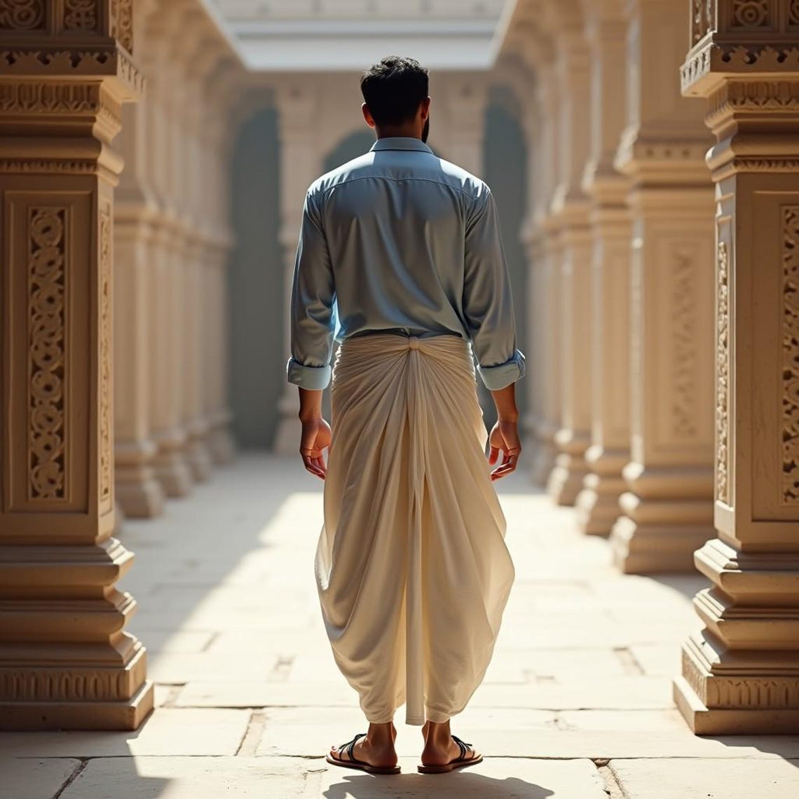 Traditional Indian Dhoti Outfit | Men's Ethnic Attire | Classic Draped ...