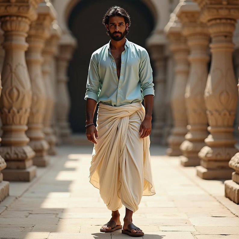 Traditional Indian Dhoti Outfit | Men's Ethnic Attire | Classic Draped ...