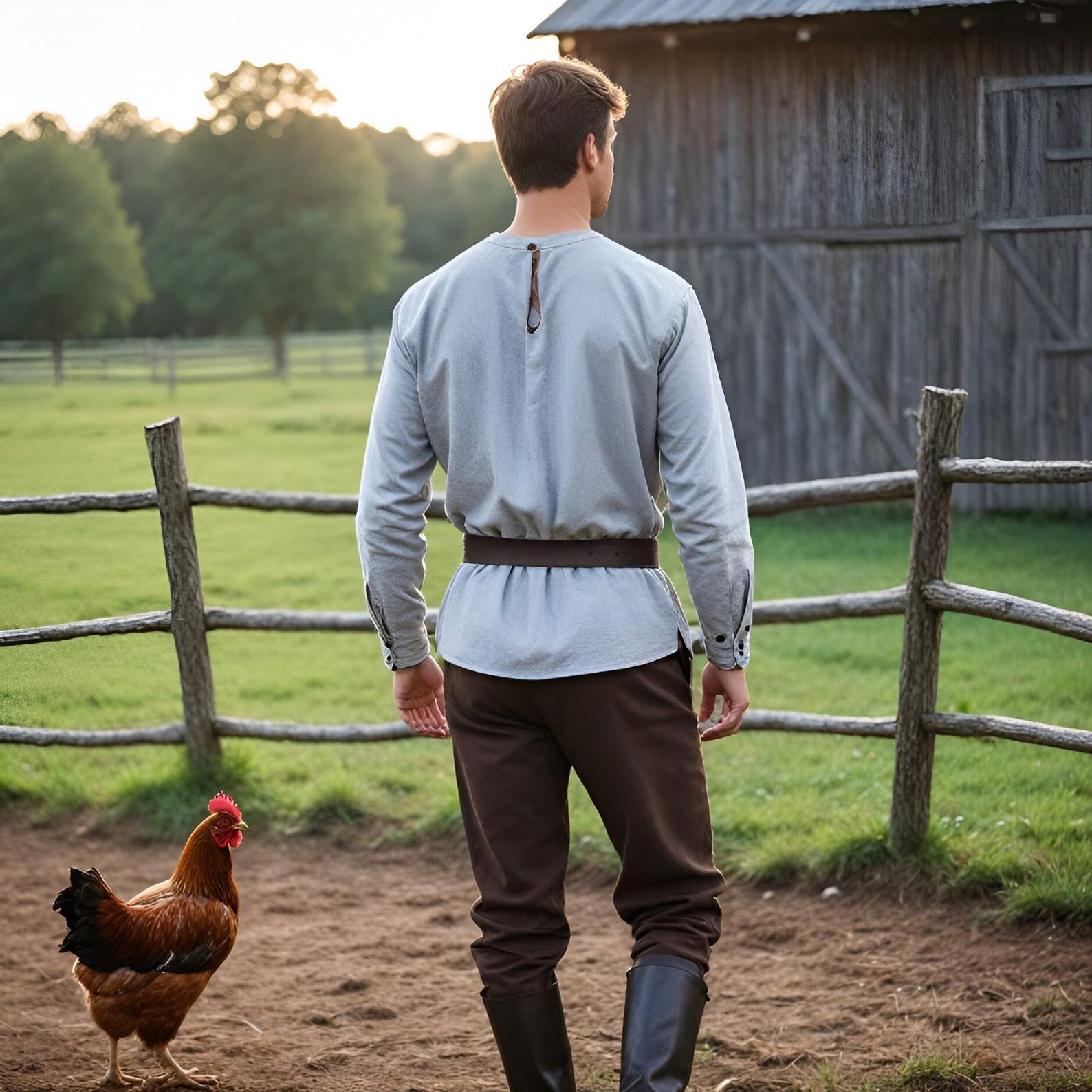 Noble Man Henley Tunic | Rustic Medieval Cosplay Tunic With Belt ...
