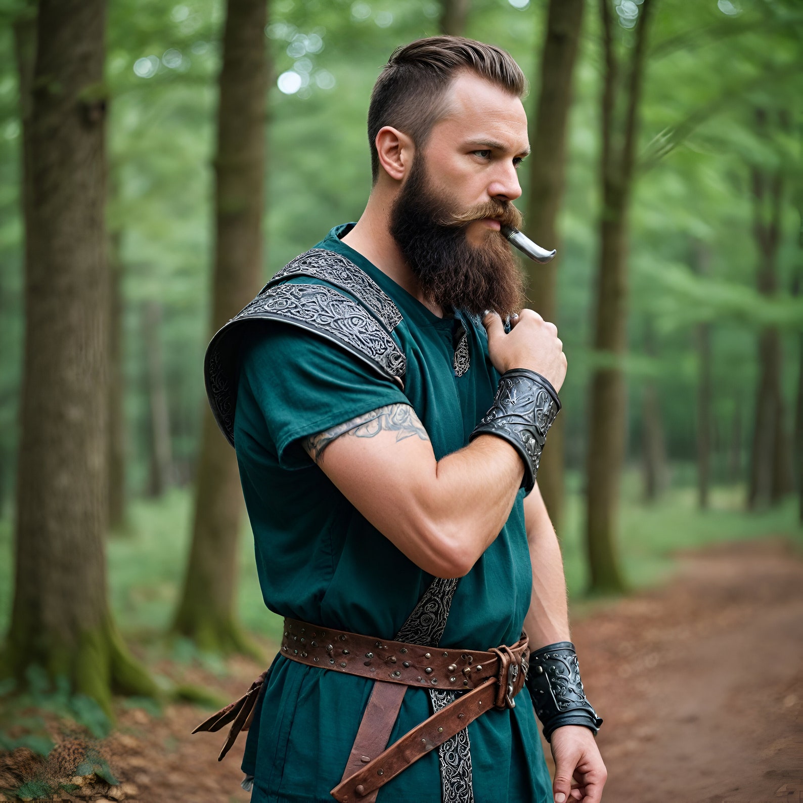 Viking Exquiste Warrior Tunic Vest | Men's Forest Medieval Costume ...