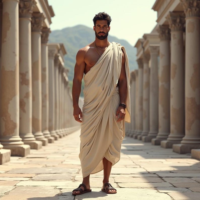 Ancient Roman Toga Costume | Greek God Inspired Outfit | Historical ...