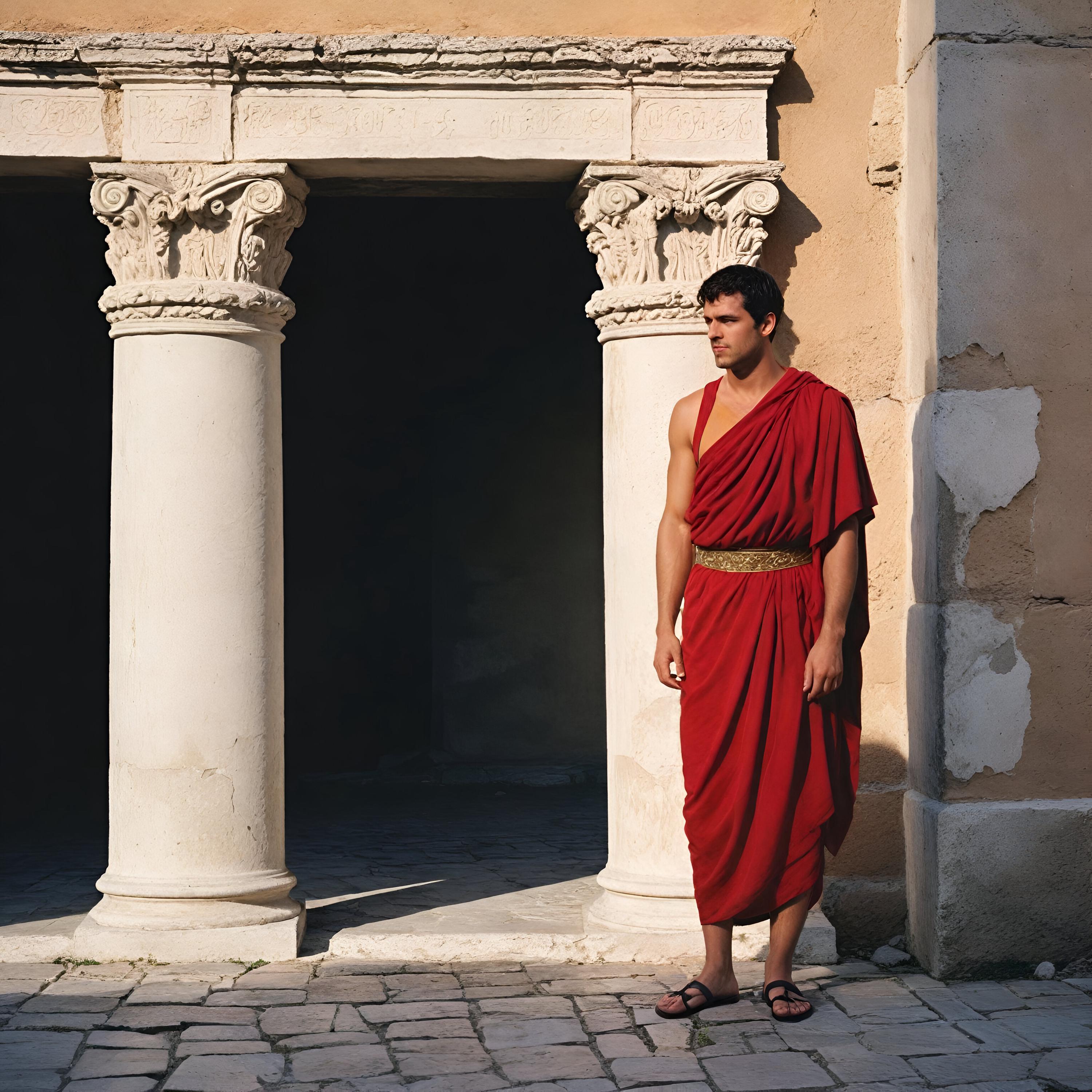 Roman Style Red Toga | Men Classic Historical Medieval Costume ...