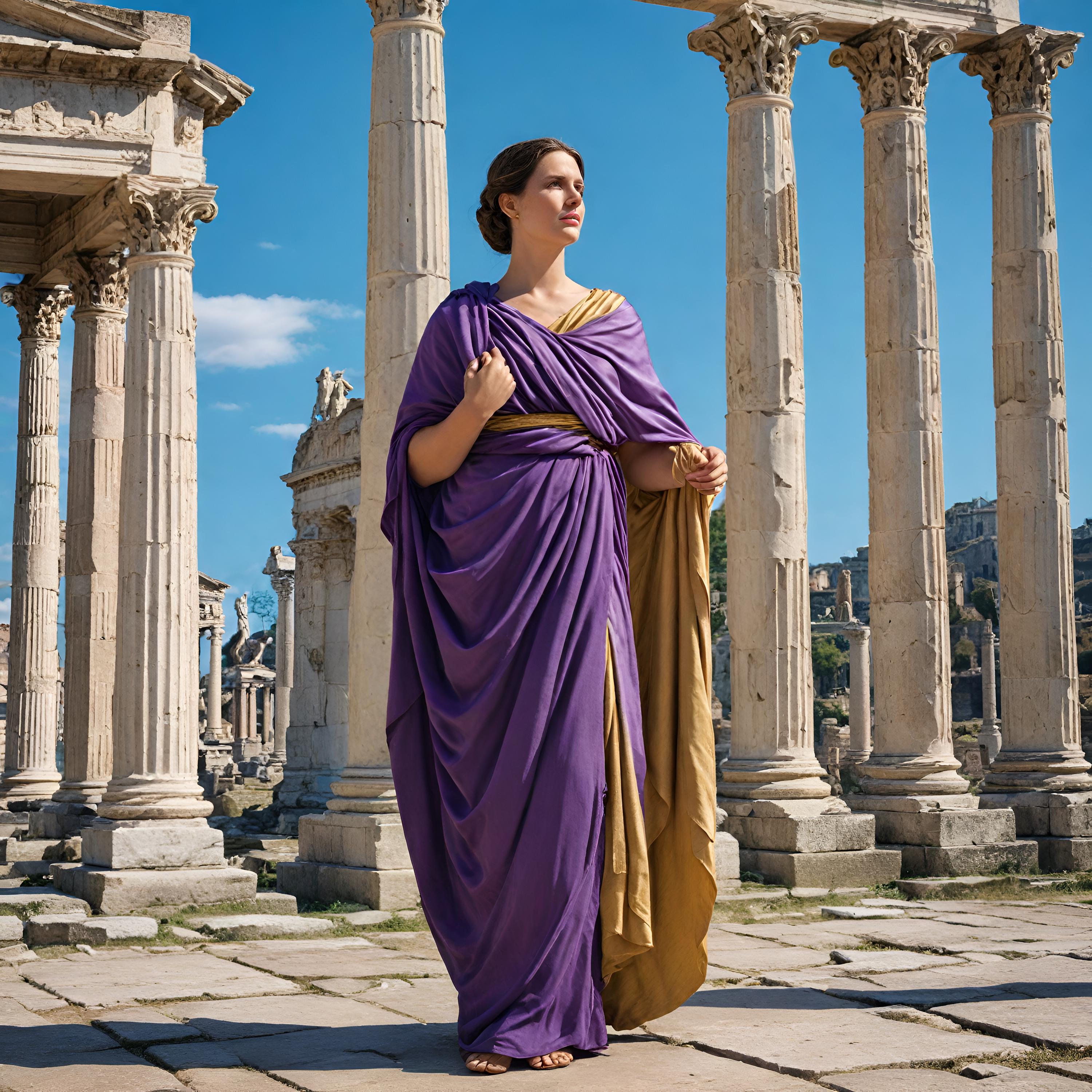 Regal Purple and Gold Roman Toga | Luxurious Ancient Empire Ancient ...