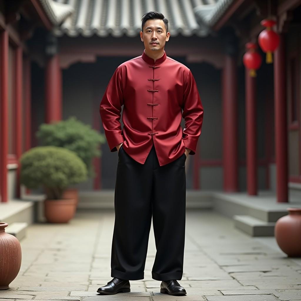 Traditional Chinese Tang Suit for Men | Elegant Red Mandarin Collar ...