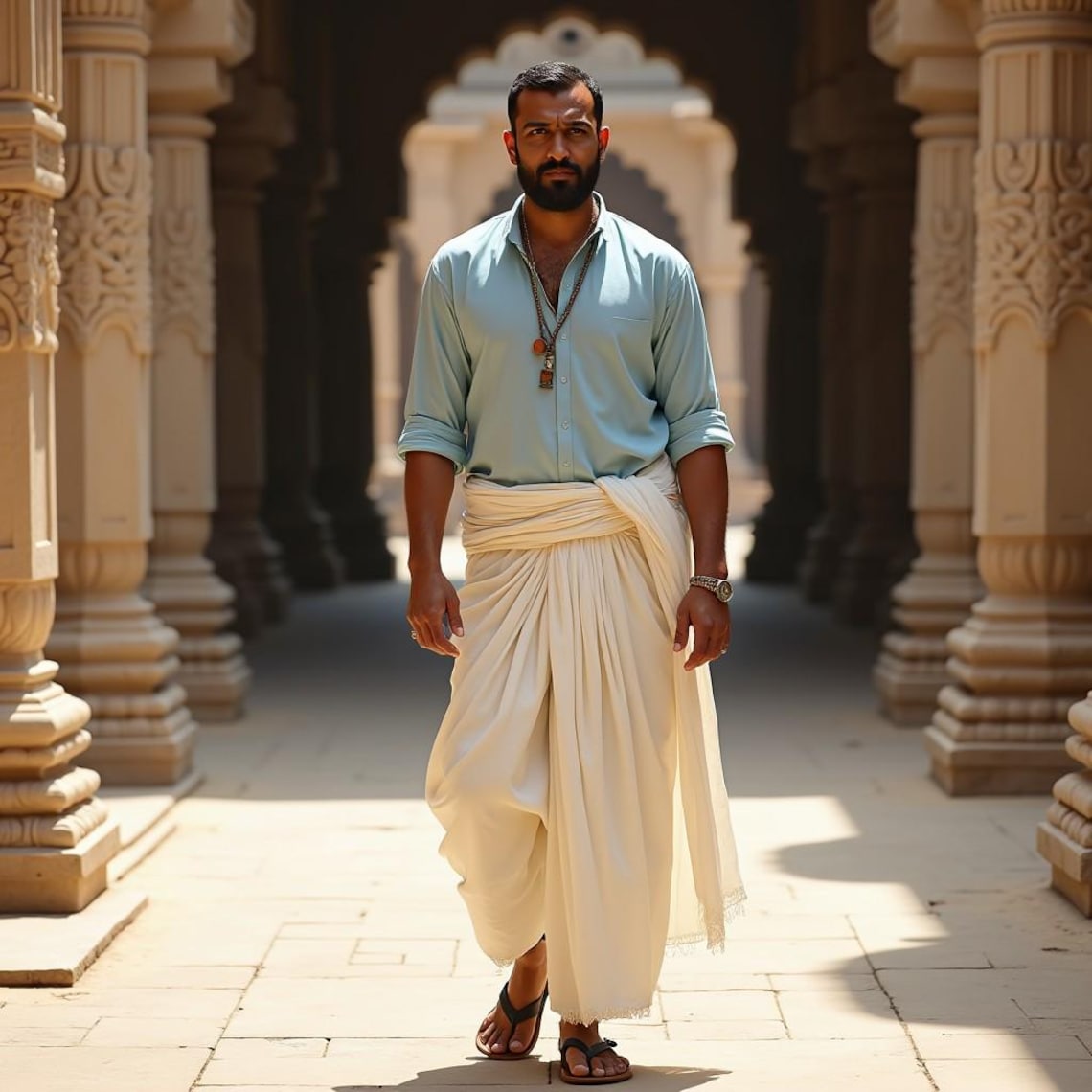 Traditional Indian Dhoti Outfit | Men's Ethnic Attire | Classic Draped ...