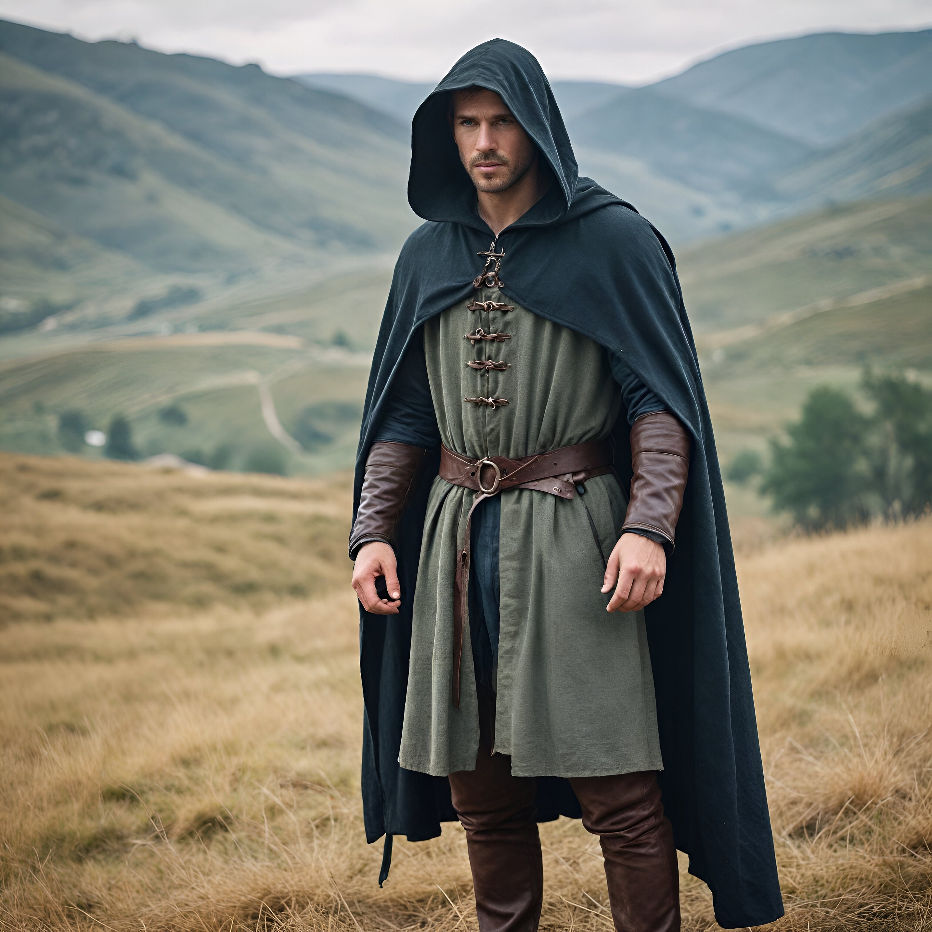 Mystic Wanderer Hooded Cloak | Epic Fantasy Adventurer Cosplay Costume ...