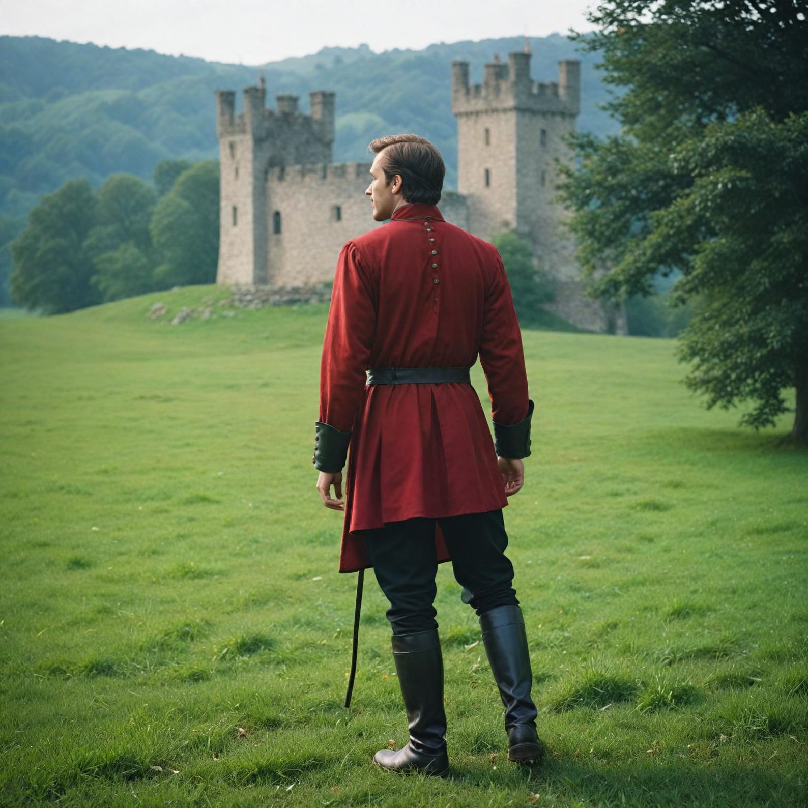 Medieval Nobleman Tunic | Renaissance Fair Costume | Regal Red Long ...