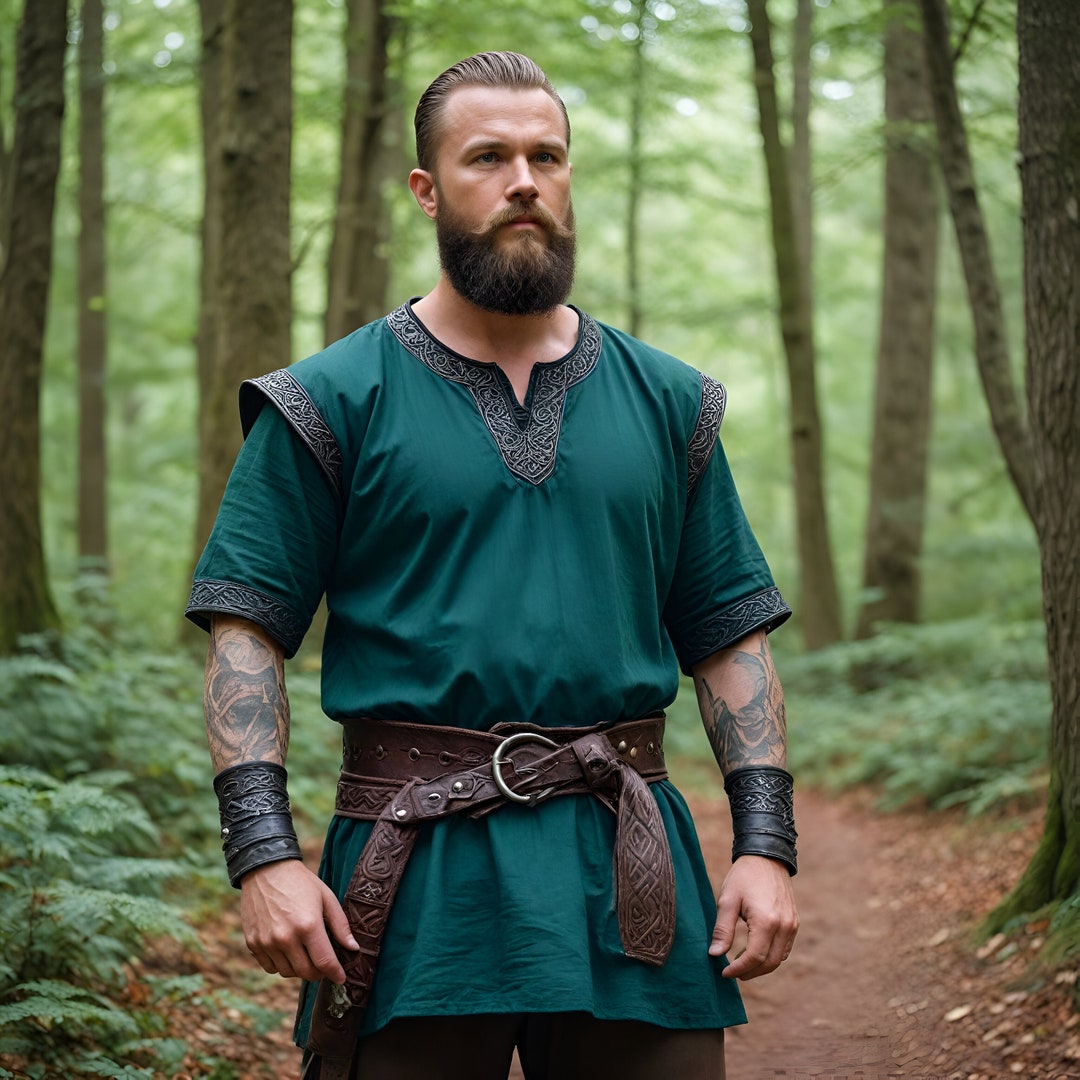 Viking Exquiste Warrior Tunic Vest | Men's Forest Medieval Costume ...