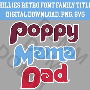 Phillies Retro Font Family Titles Instant Digital Download, PNG, SVG ...