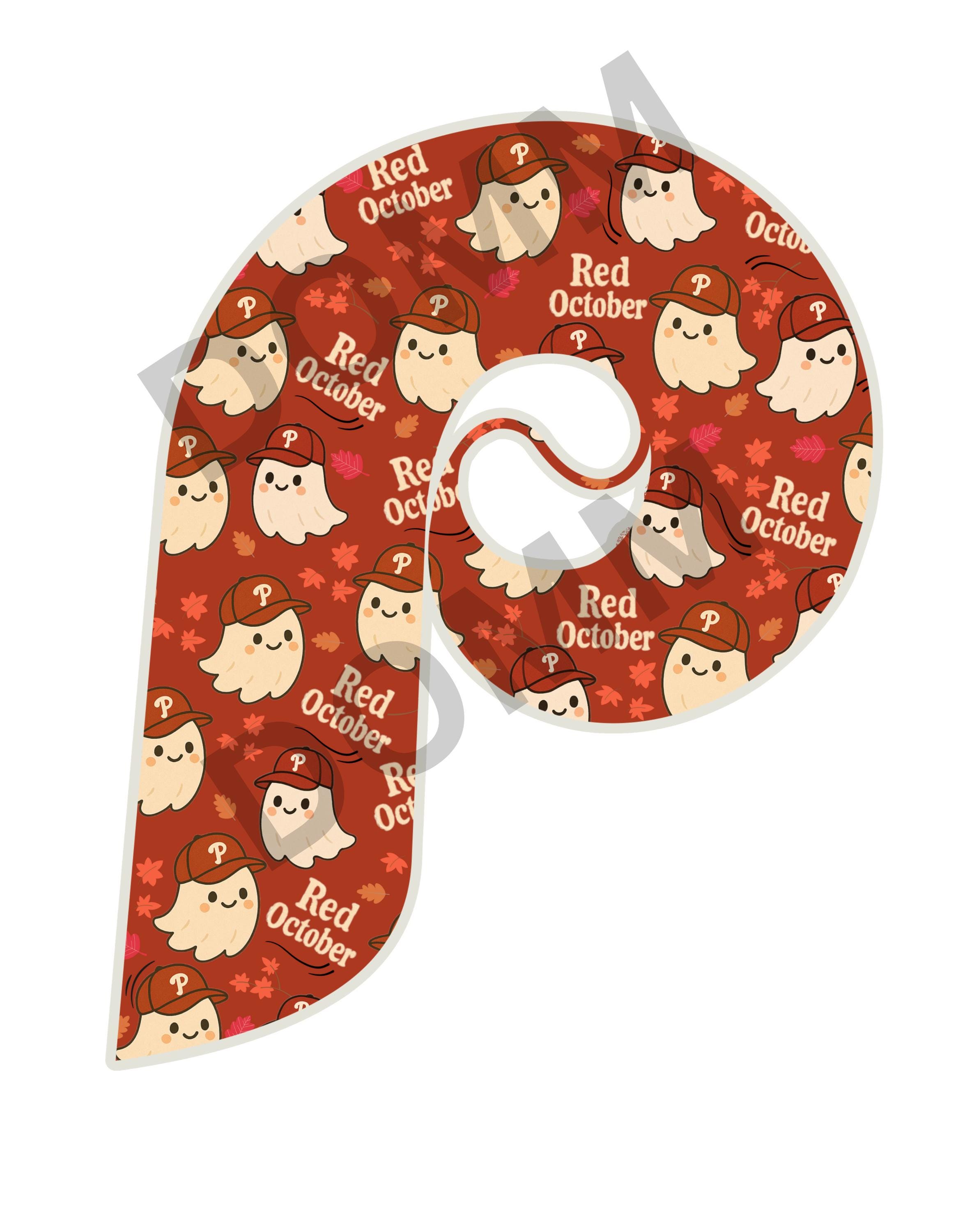 Retro Phillies "red October" Ghost SVG & PNG – Fall Baseball Digital ...