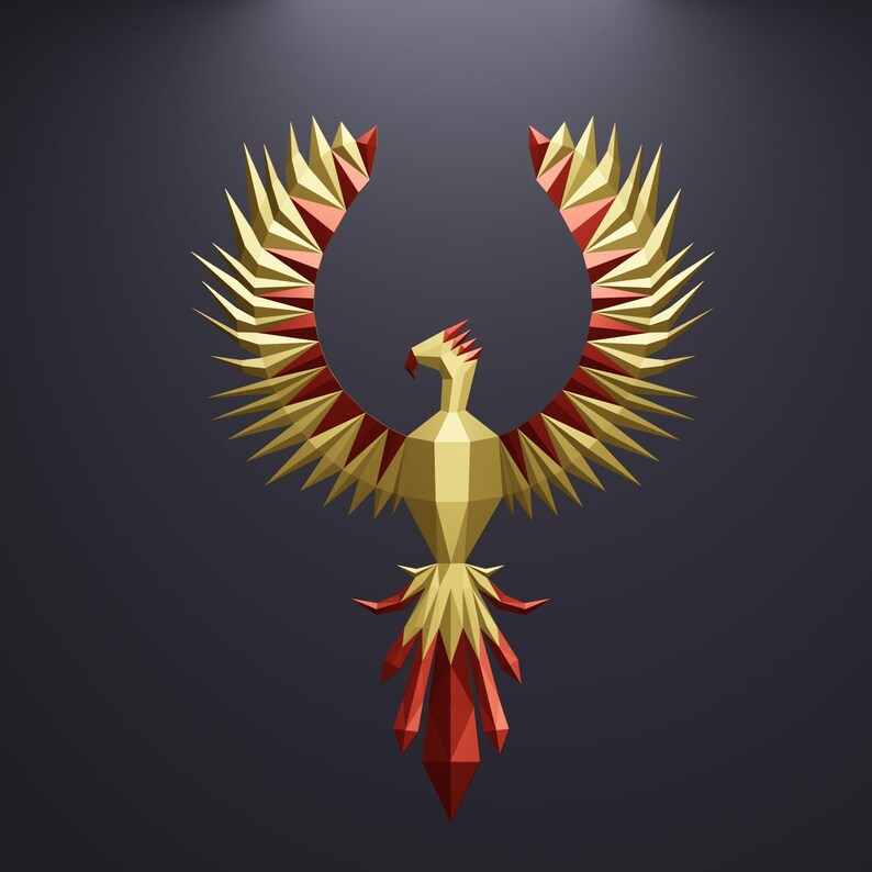 Phoenix, Papercraft, Pepakura, Lowpoly, Low Polygon, 3D Papercraft ...