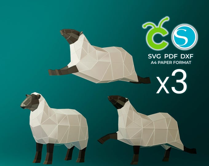 Sheep Papercraft Sculpture, Printable 3D Puzzle, Papercraft Pdf ...