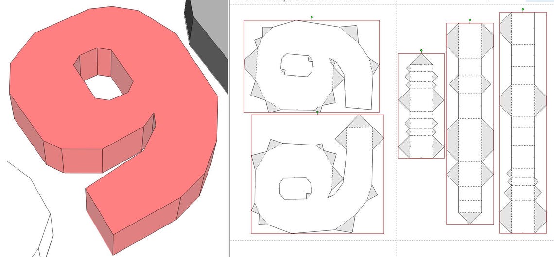 Papercraft Numbers 0-9 | SVG, PDF, DXF Files for Cutting Machines | Diy ...