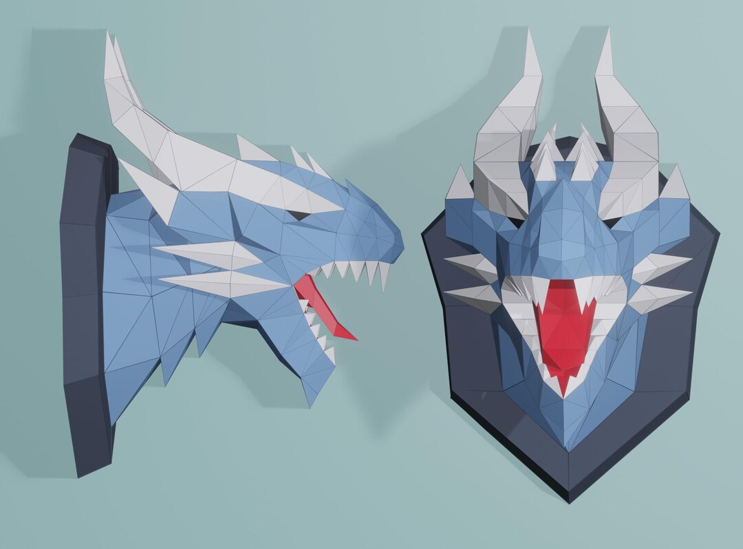 Papercraft Dragon, SVG, PDF. Paper Craft Dragon Model, Dragon Angry PDF ...