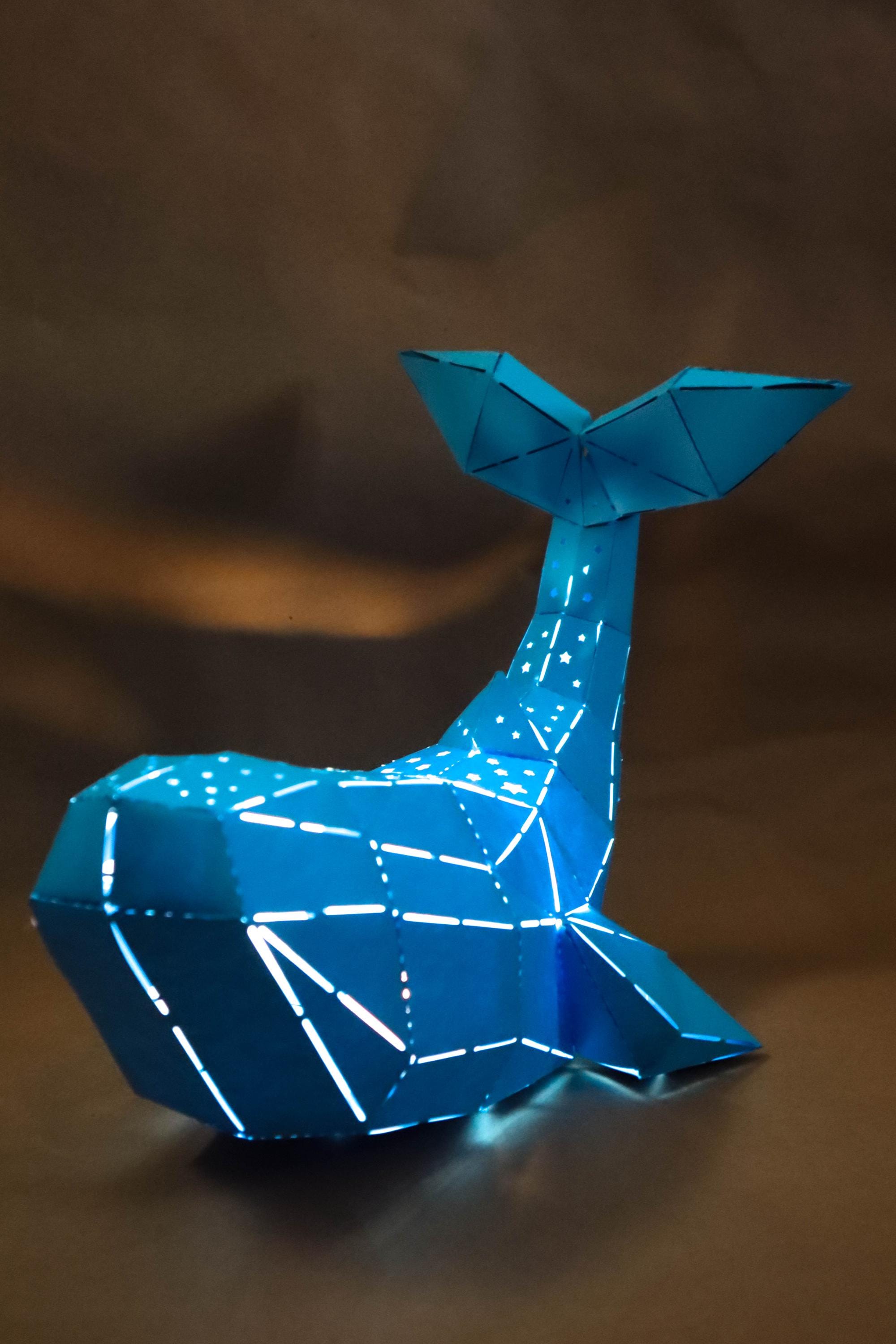 Papercraft Lamp Whale SVG, DXF, PDF Low Poly Whale for Cricut and ...