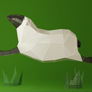 Papercraft Sheep X3 | Decor 3D Model | Sheep Animal Model | DXF, SVG ...