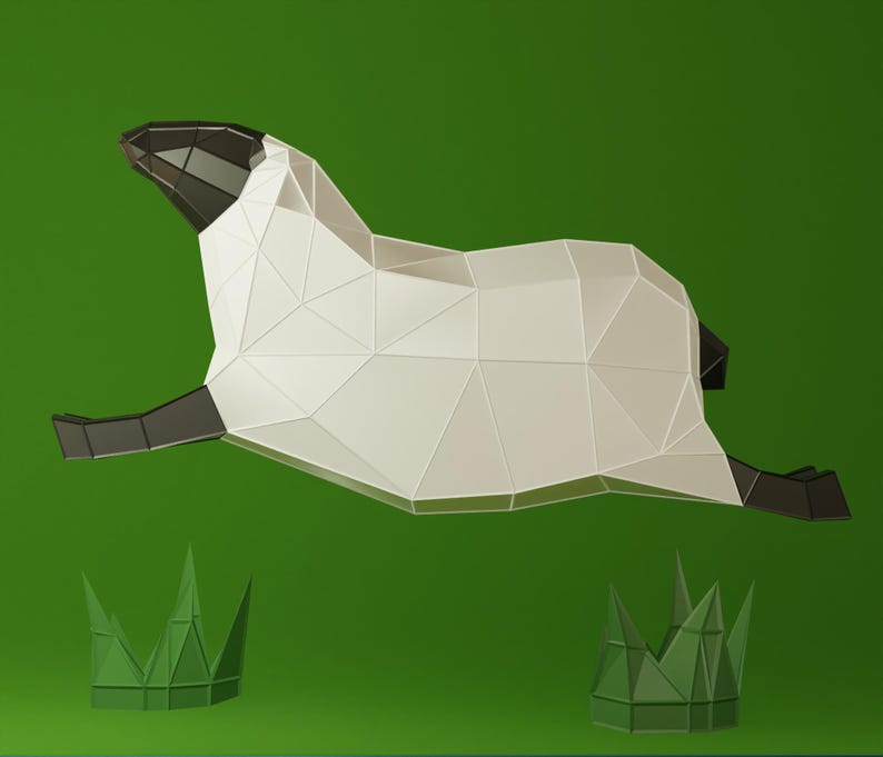 Papercraft Sheep X3 | Decor 3D Model | Sheep Animal Model | DXF, SVG ...