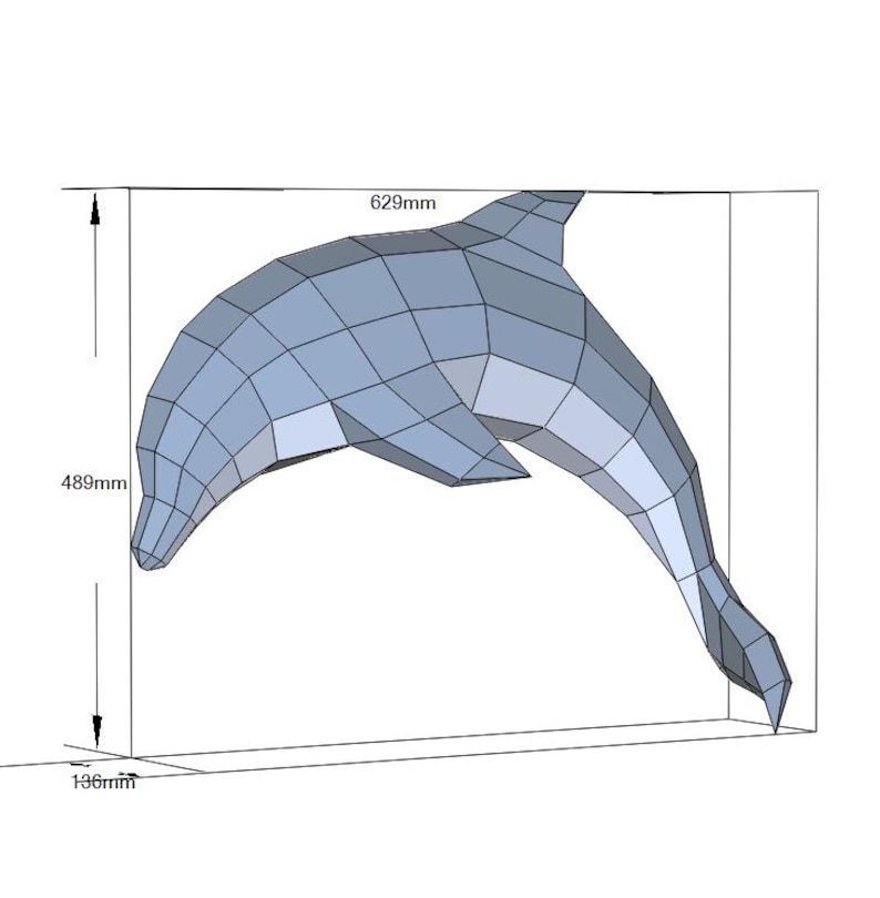 Papercraft Dolphin Wall Decor | Dolphin | DXF, SVG, PDF Files | Plotter ...