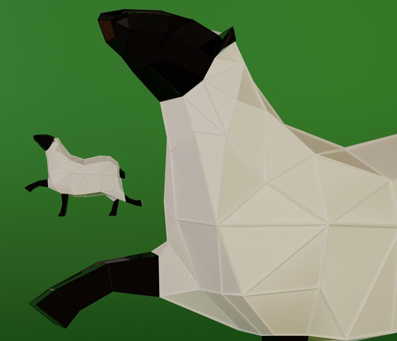 Papercraft Sheep (#1) Decor 3D Model | Sheep Animal Model | DXF, SVG ...