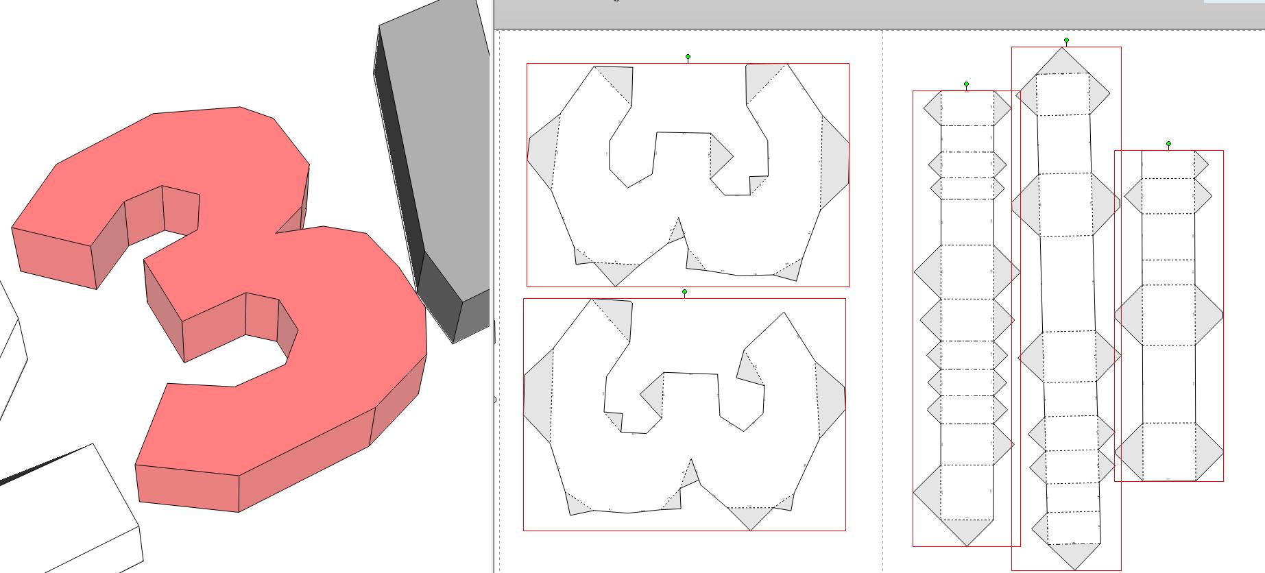 Papercraft Number ”3” | SVG, PDF, DXF Files for Cutting Machines | Diy ...