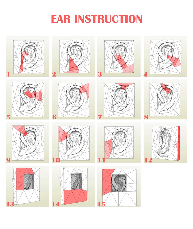 Papercraft Parts of Face, Svg Pdf Cricut Paper Craft Davids Nose, Ear ...
